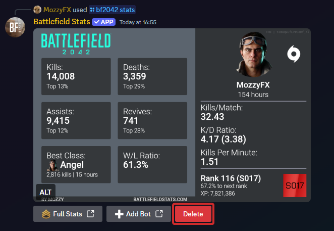Battlefield Stats Discord Bot